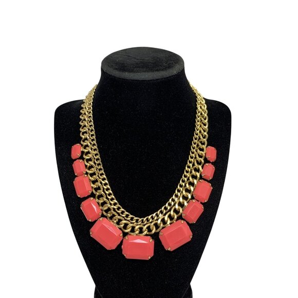 Unbranded | Jewelry | Vintage Gold Tone Coral Colored Statement ...